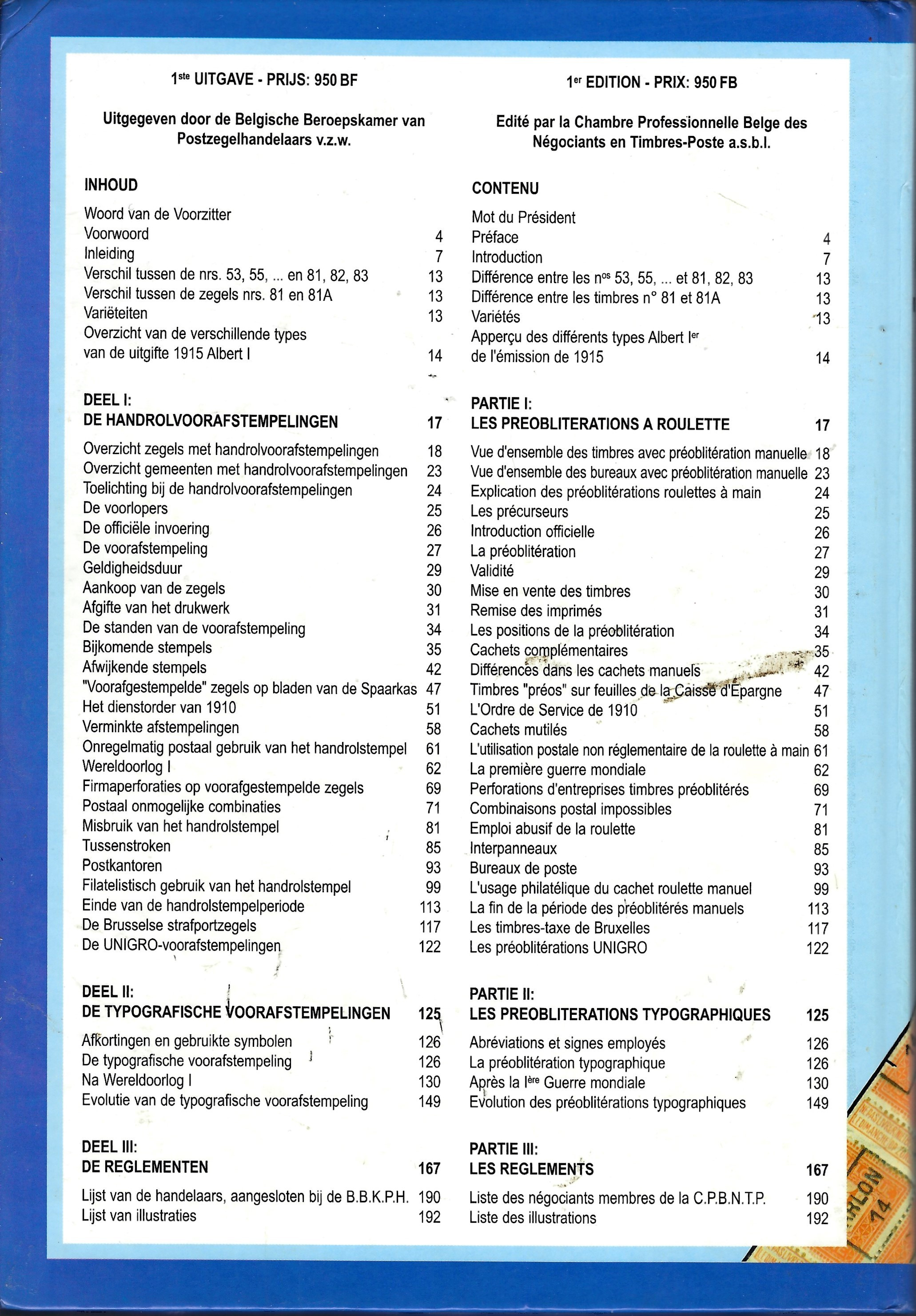 Catalogus van voorafgestempelde zegels van België