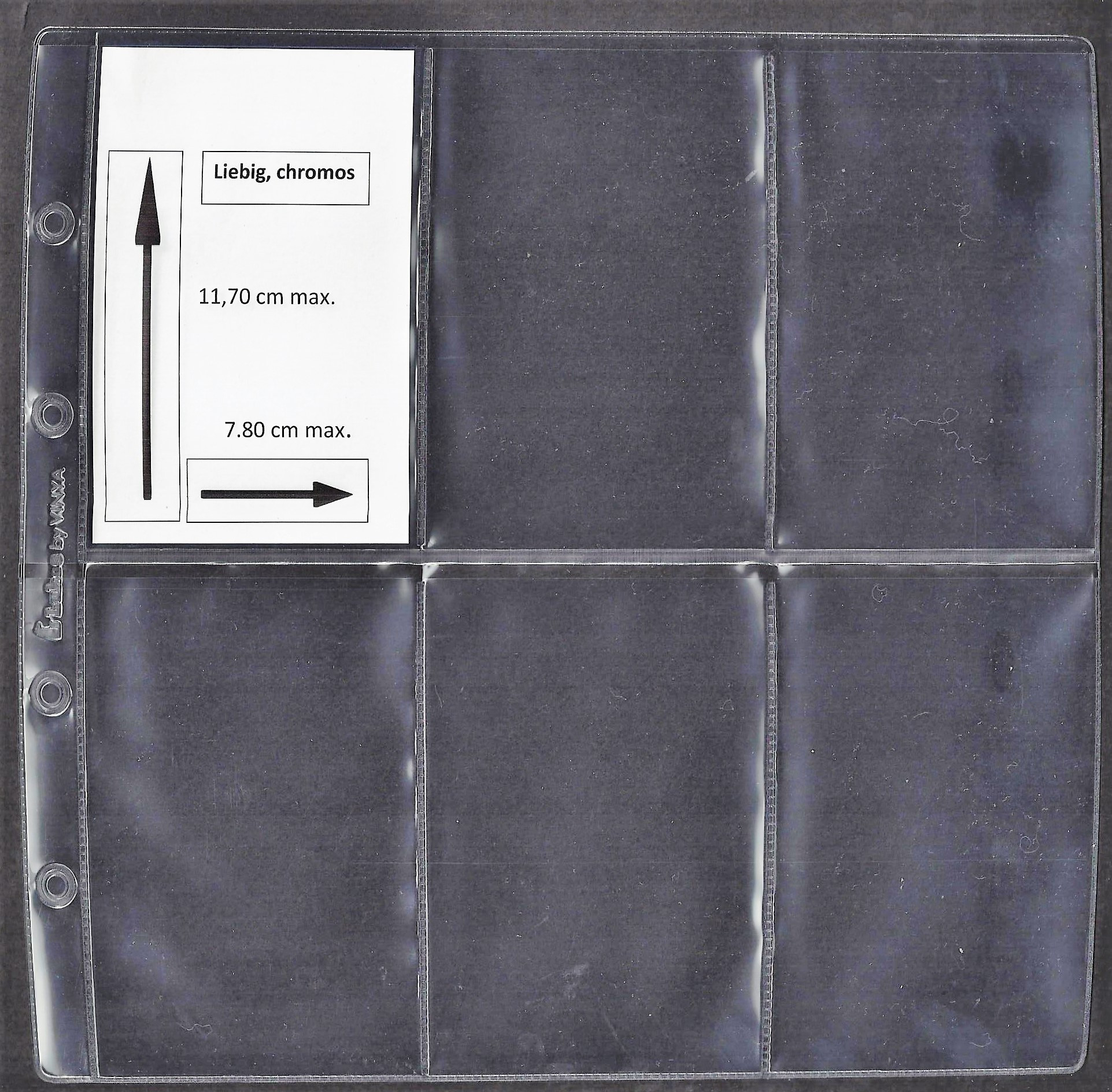 LUKOS/VINYA blad LIEBIG 6 vaks verticaal (liebig prentjes)