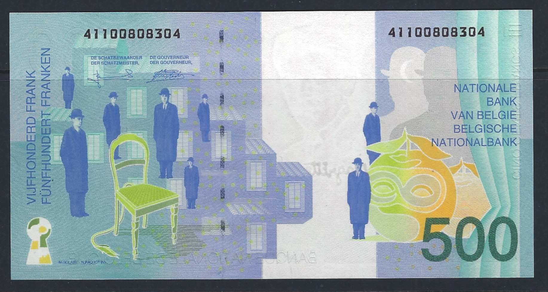 Bankbiljet België 500 frank Magritte